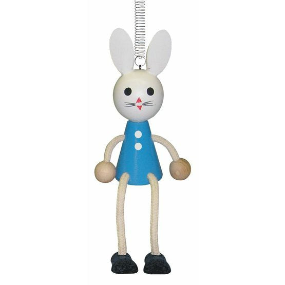 Wooden Figure on a Spring - Multi-coloured Rabbit – Artisan Merchants